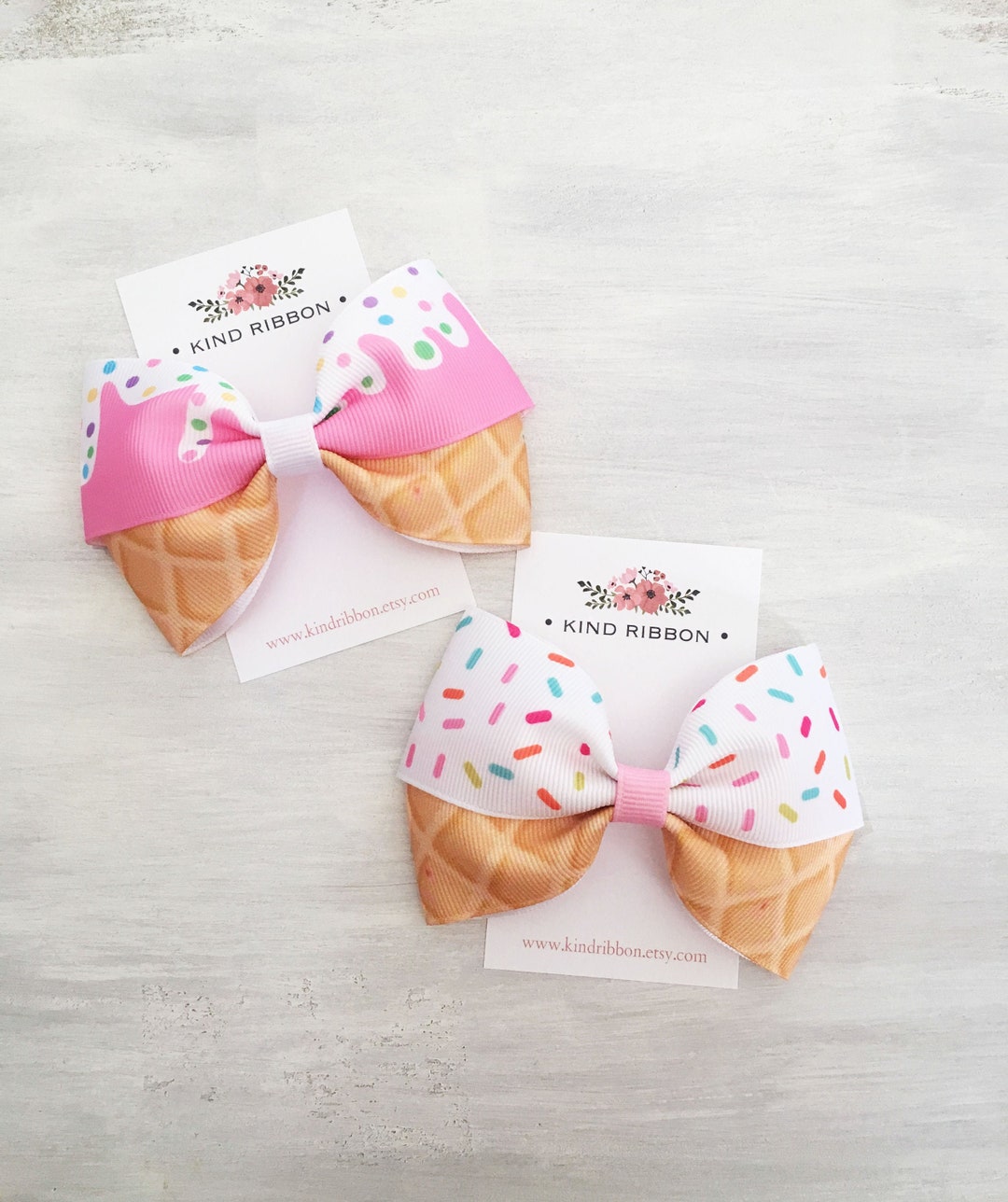 Ice Cream Hair Bow - 4inch - Etsy