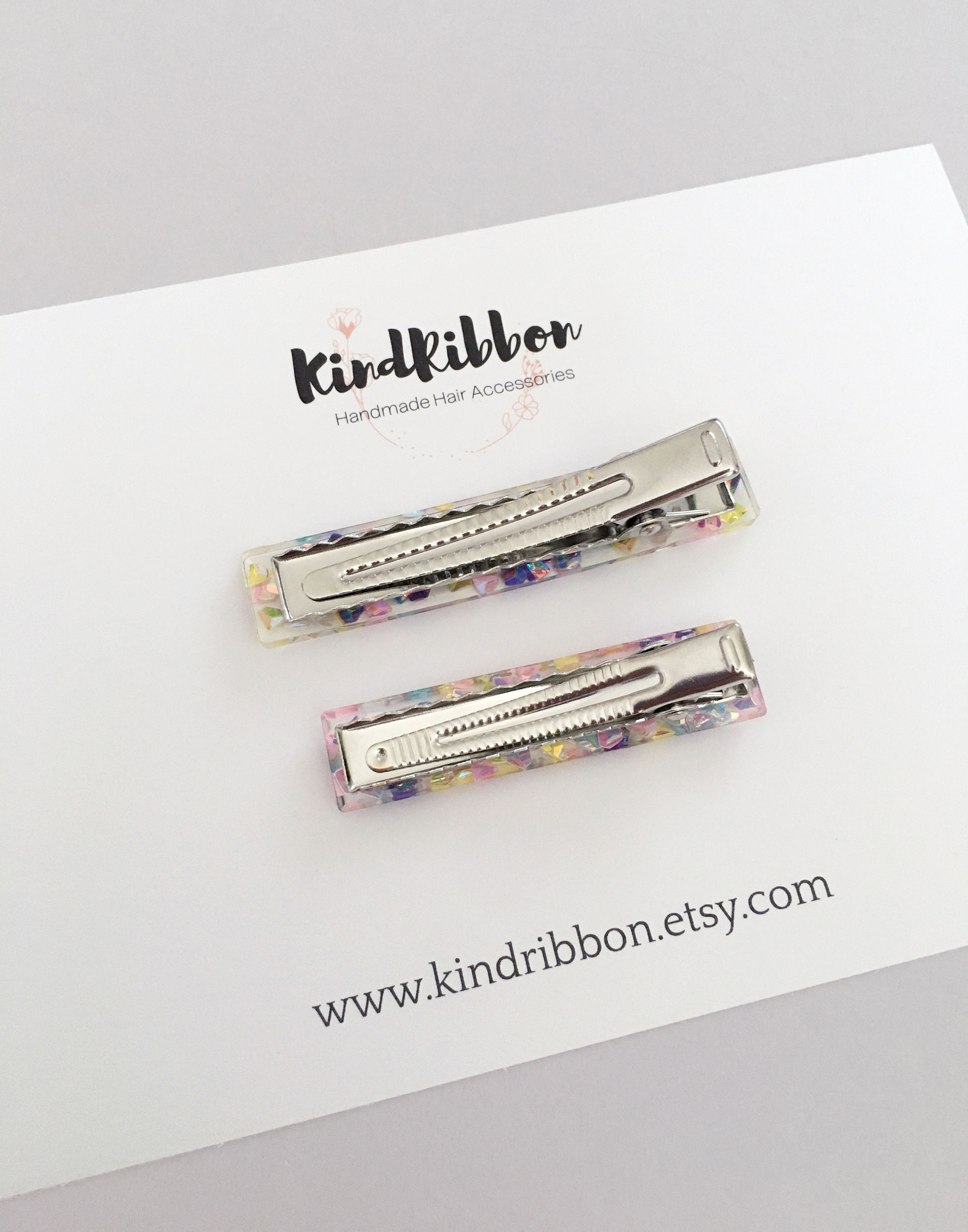 Glitter Resin Bar Hair Clips: Girl's Hair Accessories - Etsy