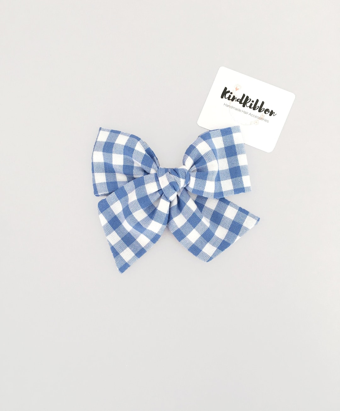 Periwinkle Gingham Bow • Scrunchie • Knot Headband • Mini Me Hair ...