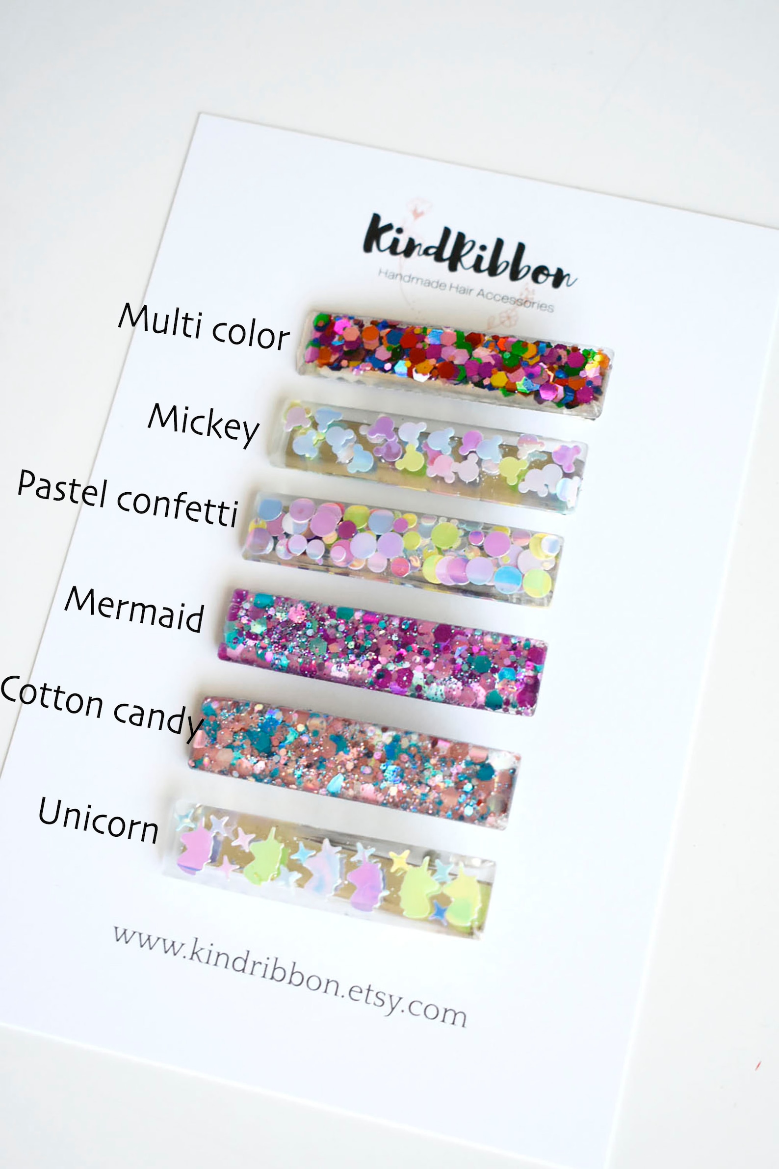Glitter Resin Bar Hair Clips: Girl's Hair Accessories - Etsy