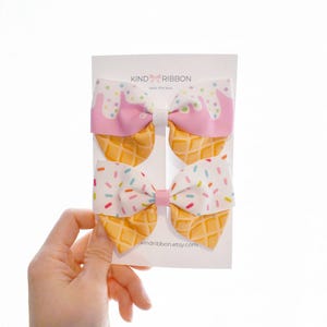 Ice Cream Hair Bow - 4inch - Etsy