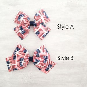 Amerian Flags Hair Bow - Patriotic Bow - Etsy