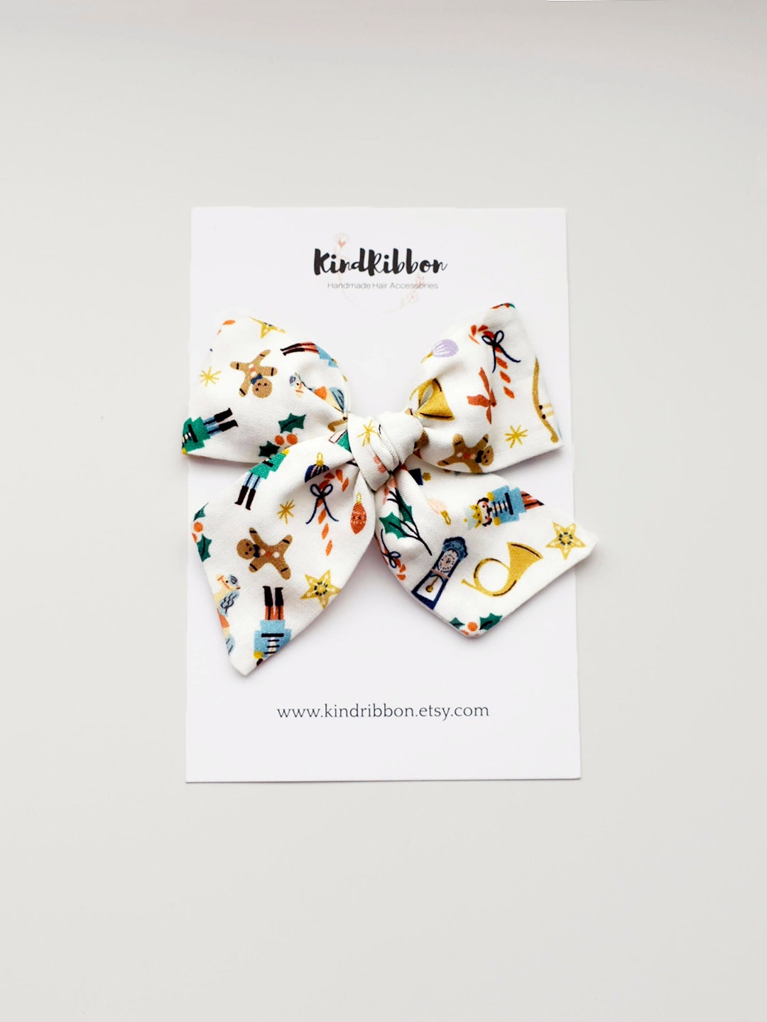 Nutcracker Bow - off White, Christmas Hair Bow / Scrunchie / Knot ...