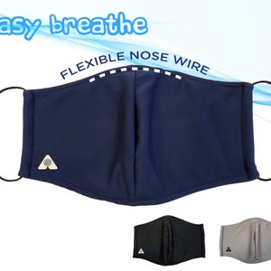 Cool Easy Breathe Face Mask, 2 Layer With Nose Wire and Filter Pocket ...