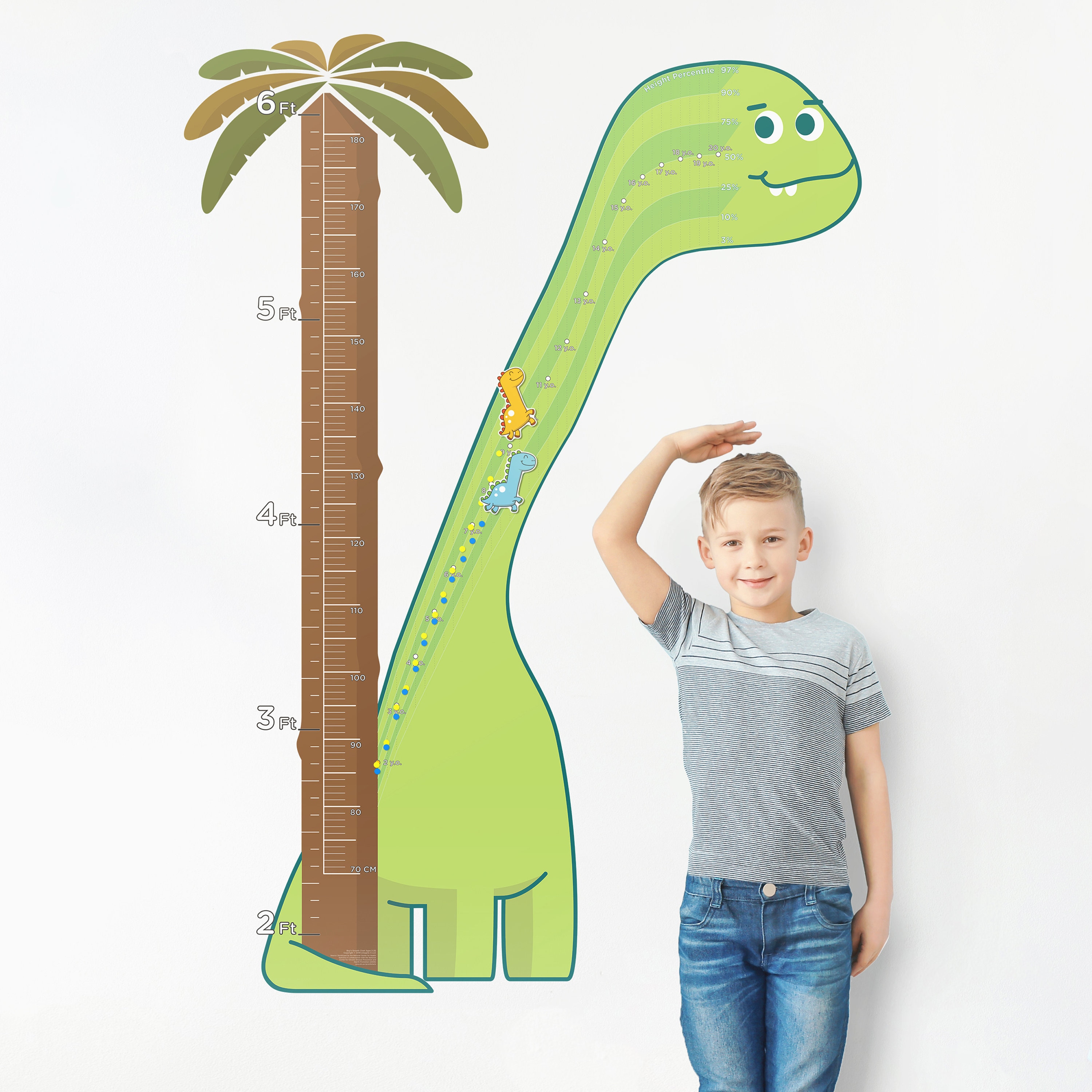 Watch Me Grow 1:1 Scale Percentile Growth Chart for Kids | Etsy