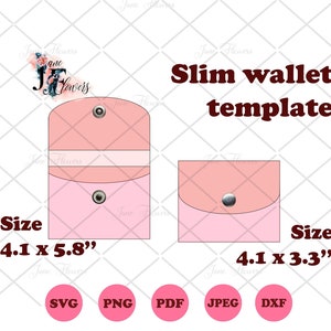 Cute Slim Wallet SVG Template Business Card Holder Pattern | Etsy UK