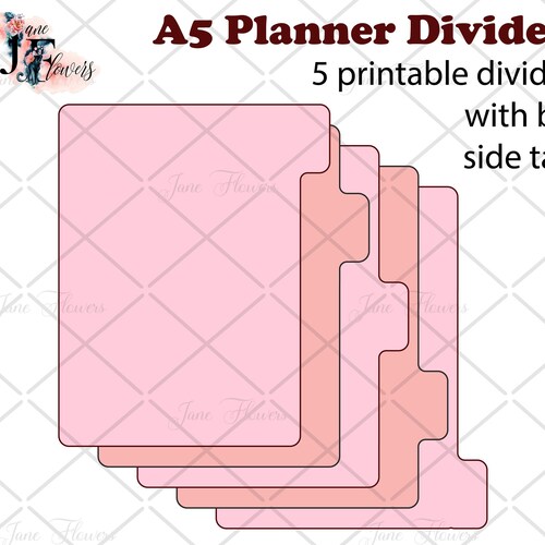 A5 Planner Tabs Divider Pages A5 Binder Dividers for Cricut - Etsy