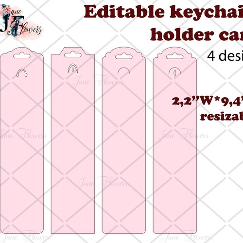Editable Keychain Holder Cards Lanyard Display Card | Etsy