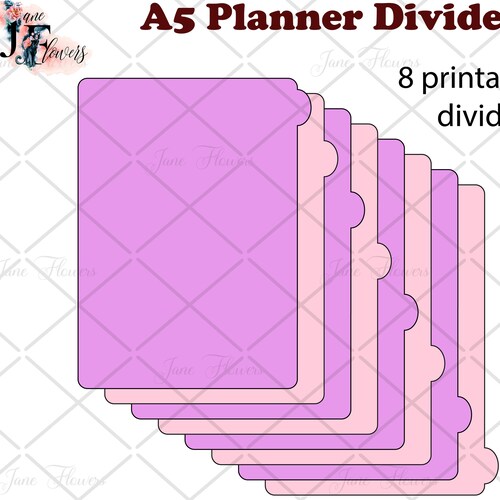 A5 Tabbed Divider Pages A5 Planner Dividers for Cricut Page - Etsy
