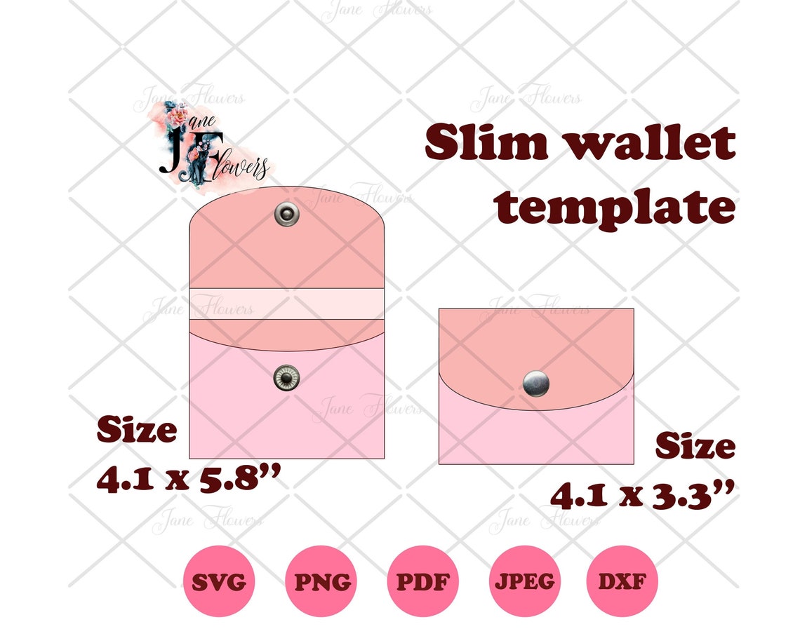 Cute Slim Wallet SVG Template Business Card Holder Pattern | Etsy UK