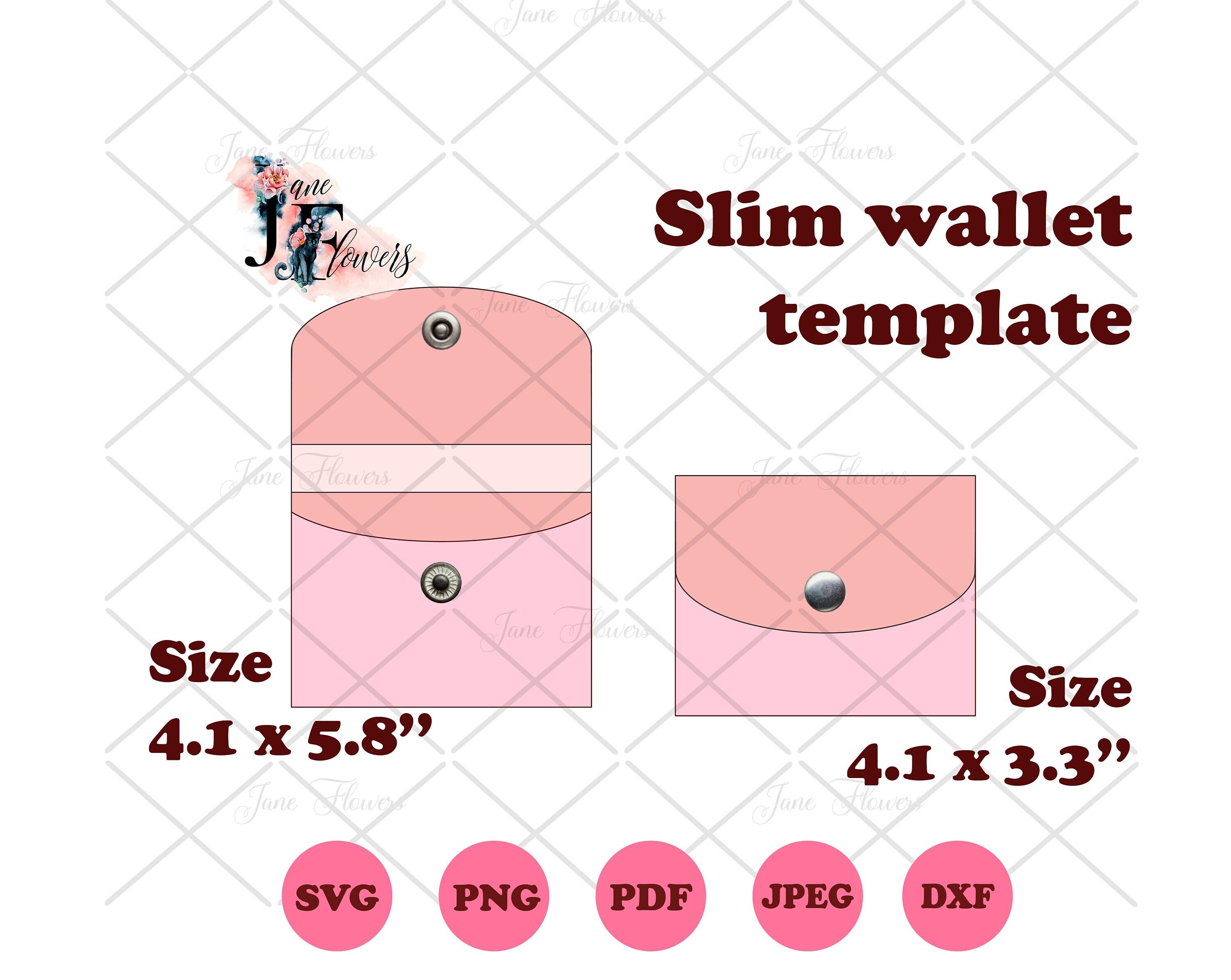 Cute Slim Wallet SVG Template Business Card Holder Pattern | Etsy UK