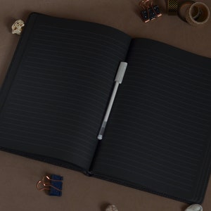 Black Paper Notebook With Lined Pages, Blackout Aesthetic Journal ...