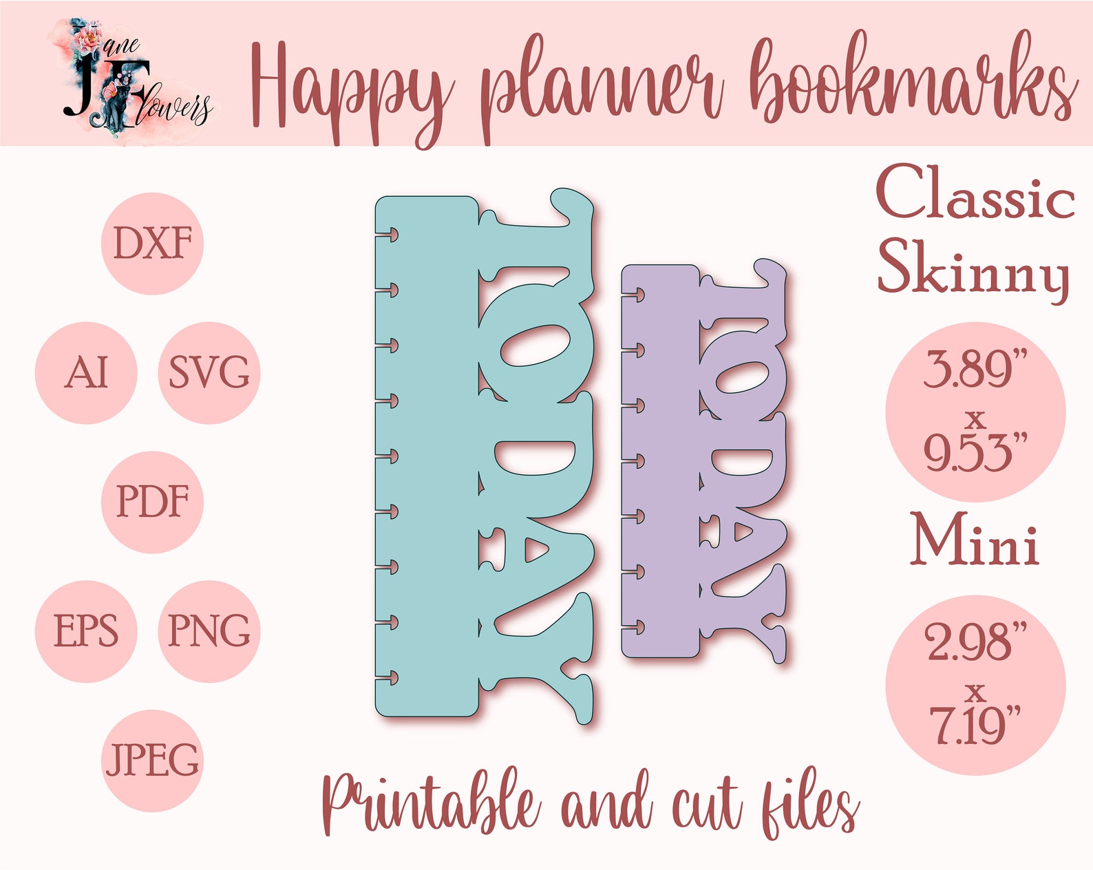Classic Happy Planner Bookmark SVG Template, Disc Bound Page Marker for ...