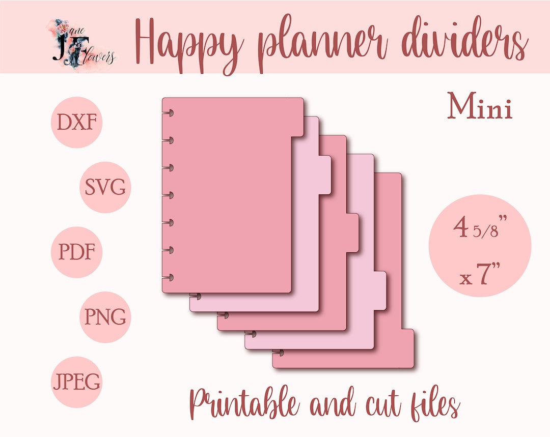 DIY Dividers for Mini Happy Planner, Divider Pages for Happy Planner ...