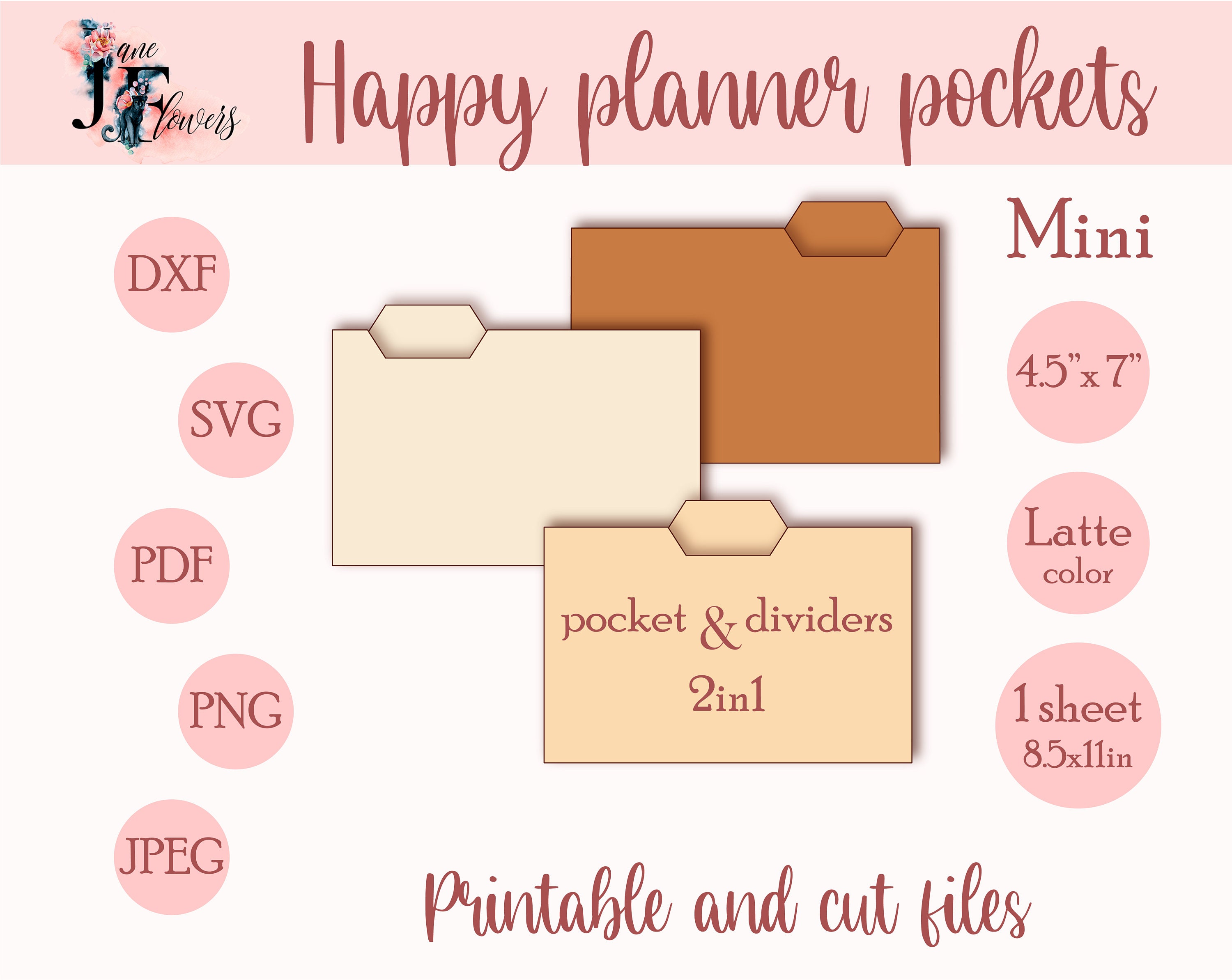 Dividers With Pocket for Mini Happy Planner, DIY Pocket Pages for Happy ...
