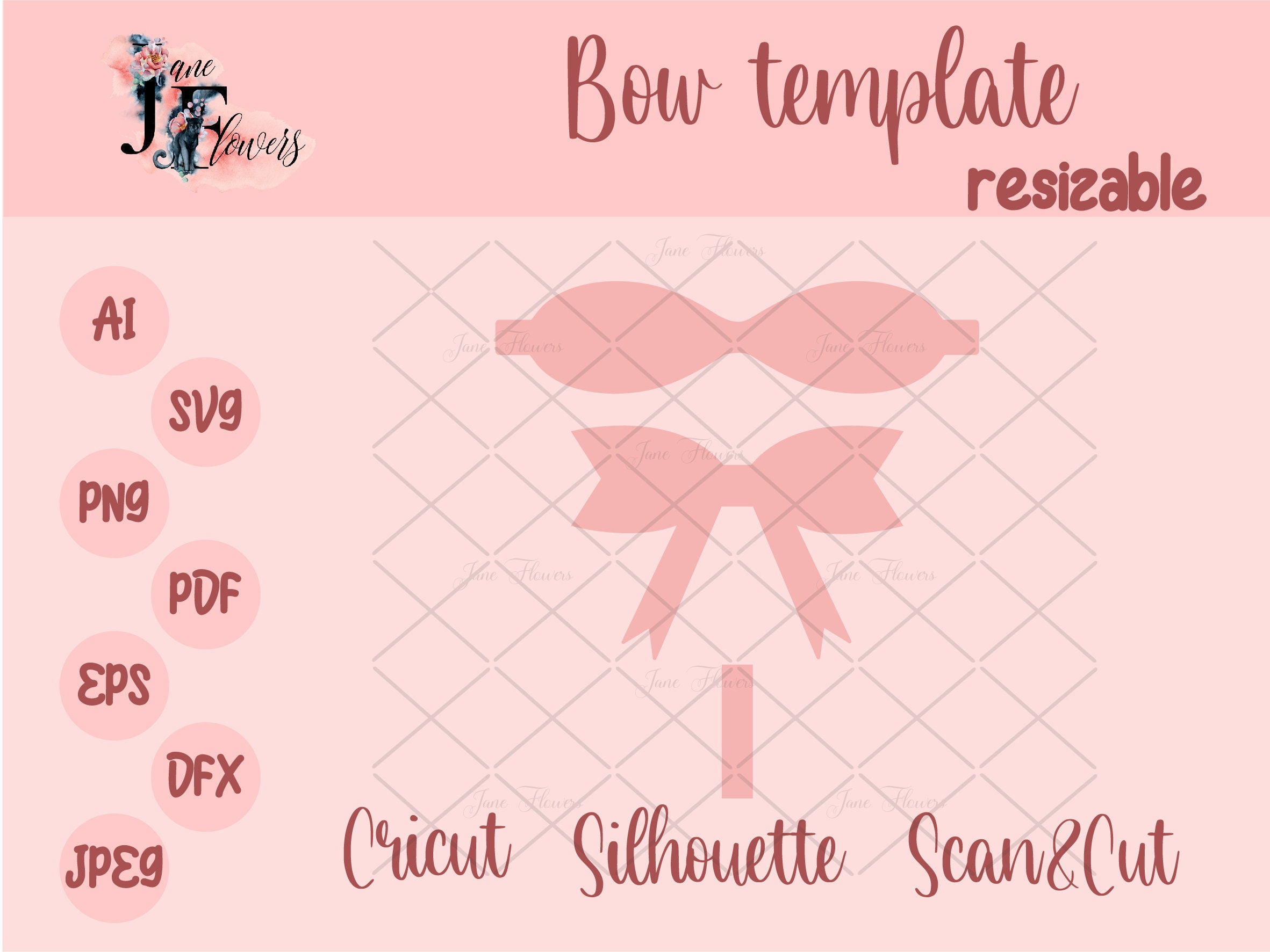 Cute Bows SVG Leatherette Bow Template Svg Hair Bow Pattern - Etsy