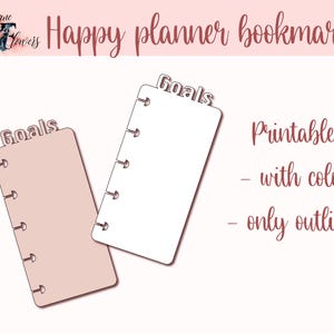 Happy Planner Bookmarks SVG Template: Disc Bound Page Markers (digital ...