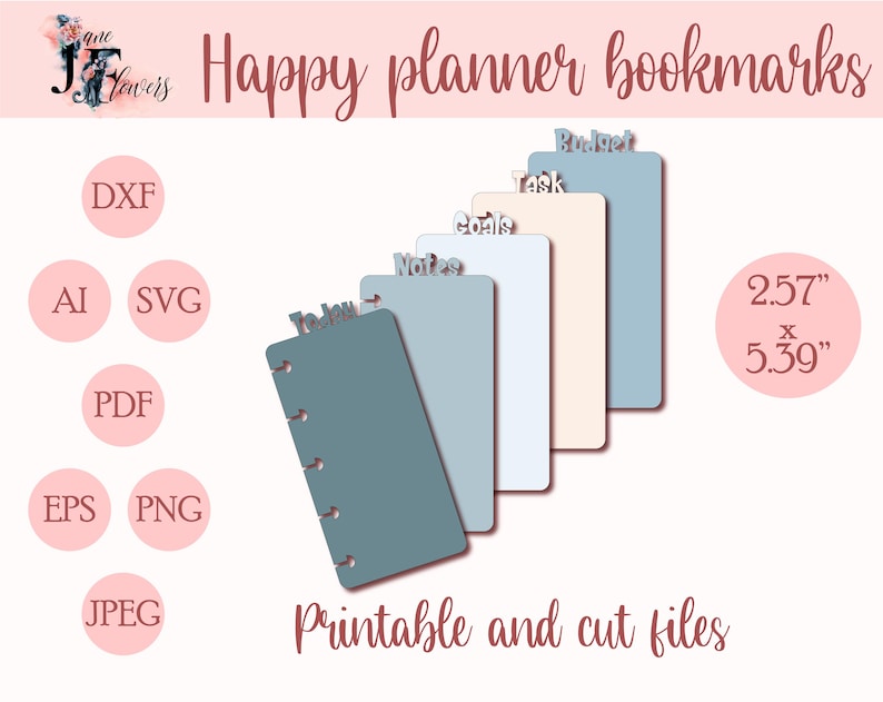 Mini Happy Planner Bookmark SVG Template: Disc Bound Classic Page ...