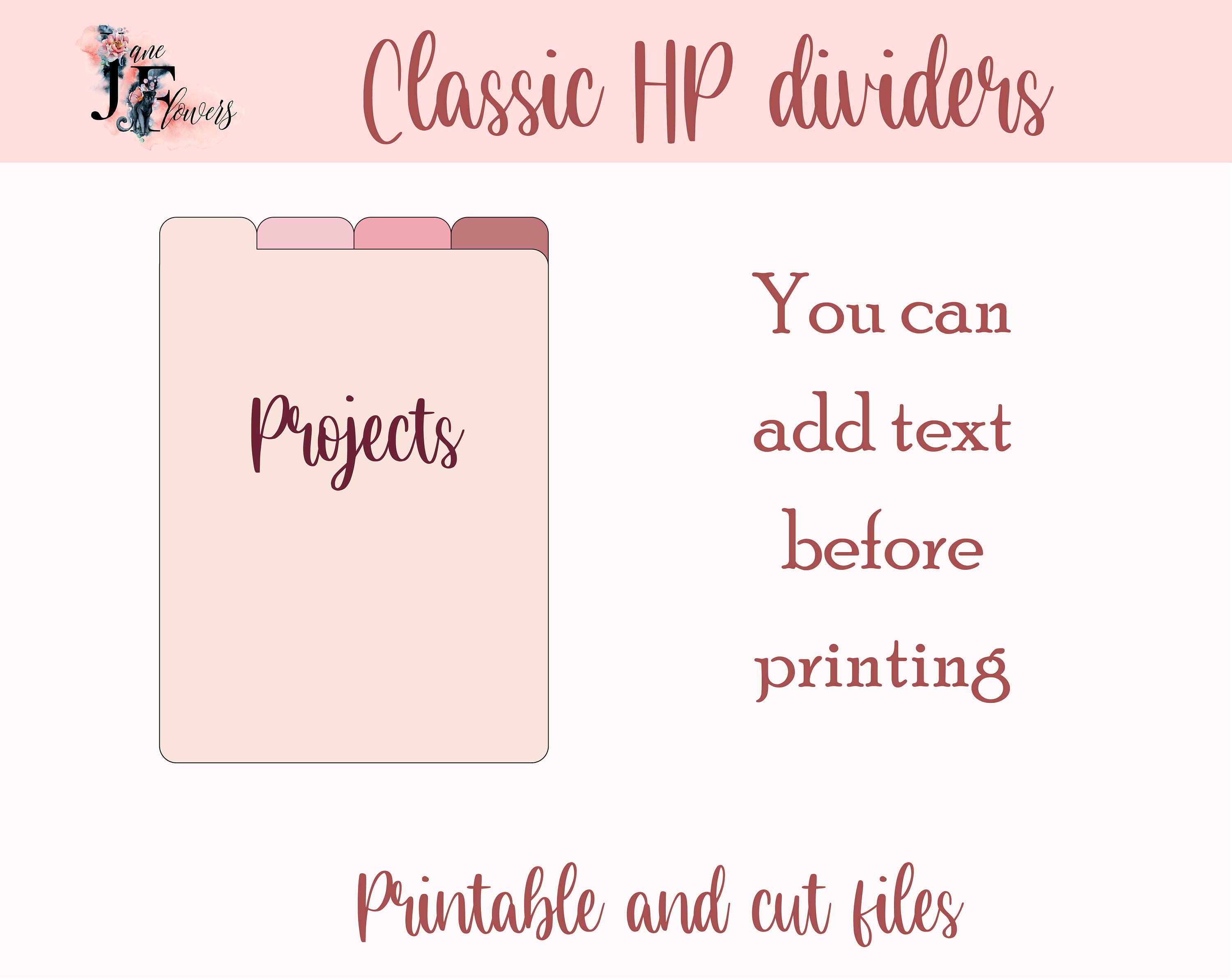 DIY 4 Top Dividers for Classic Happy Planner, Divider Pages, Discbound ...