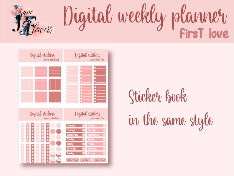 Undated Digital Planner Cute Goodnotes Planner Pink Life - Etsy