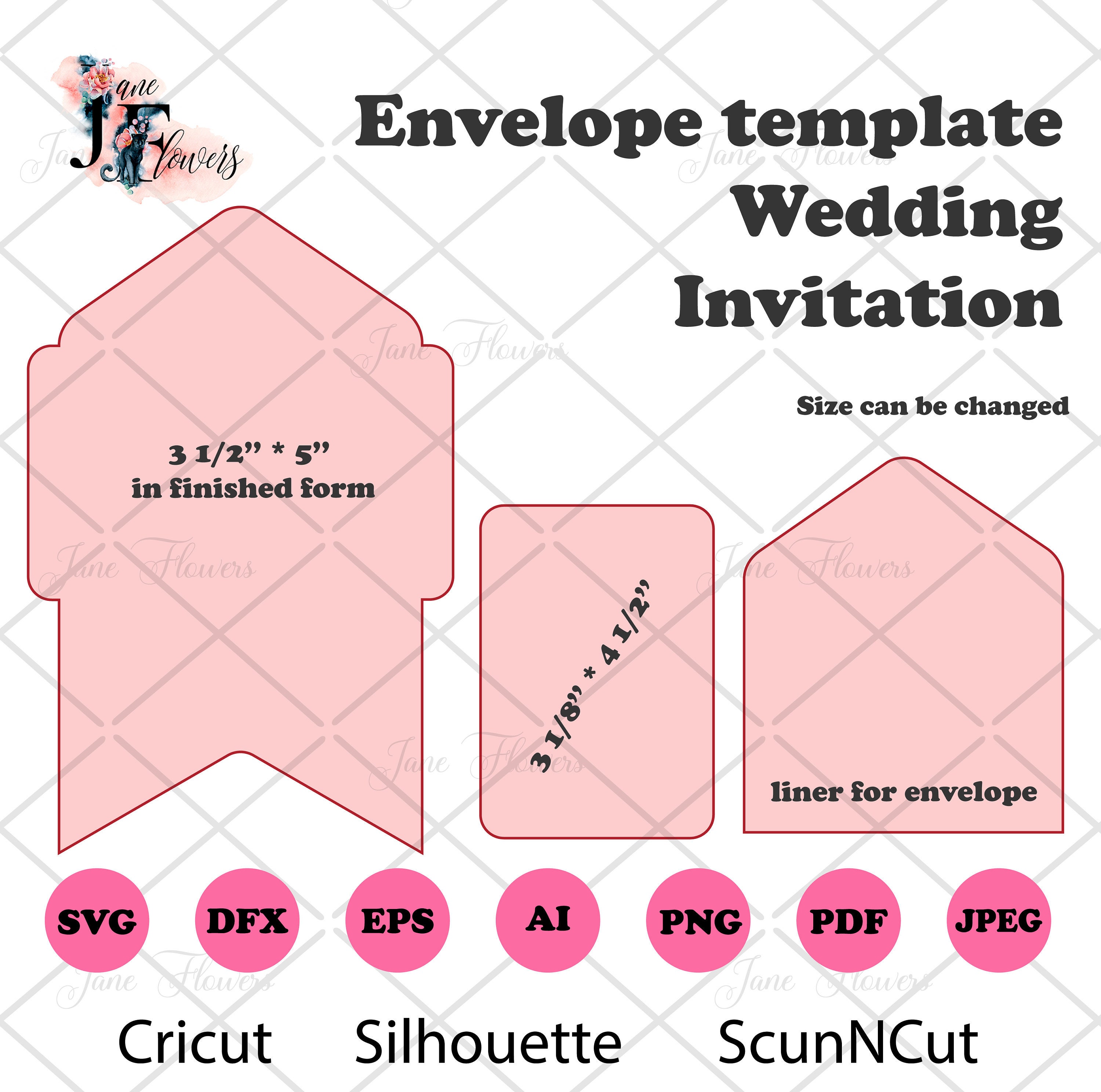 A7 5x7 Envelope Template SVG Laser Cut File Cricut Vector, 51% OFF