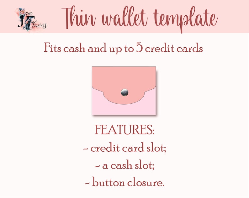Thin Purse Template Small Wallet Svg Minimalist Business - Etsy