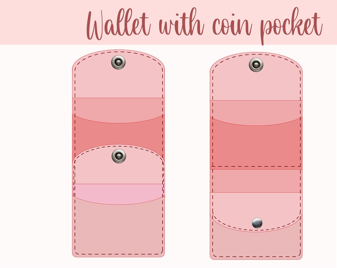 Easy Stitch Folded Pocket Wallet SVG Template, Faux Leather Purse, Cute ...