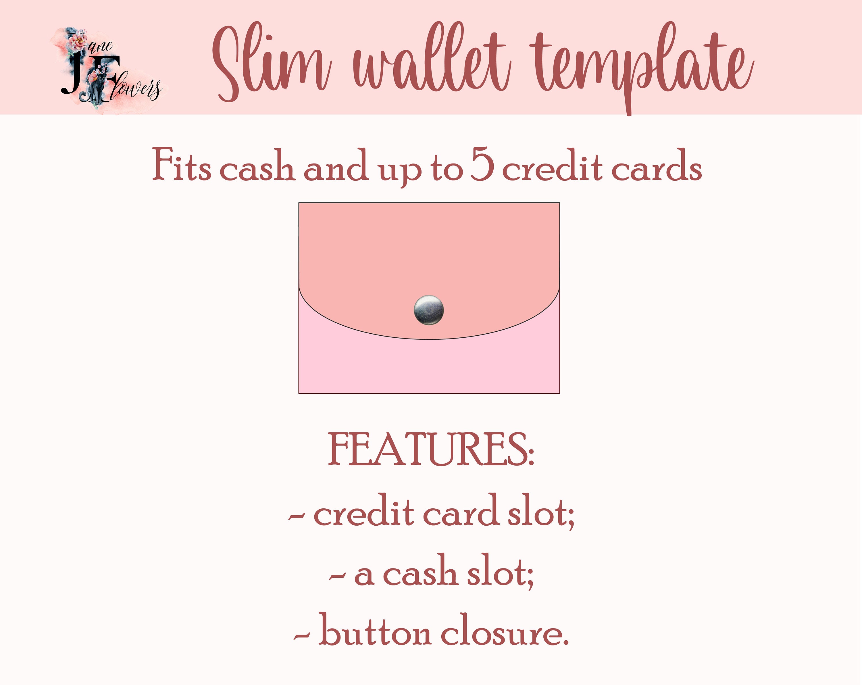 Wallet SVG Bundle for Cricut, Slim Purse Template Set, 4 Wallet Pattern ...