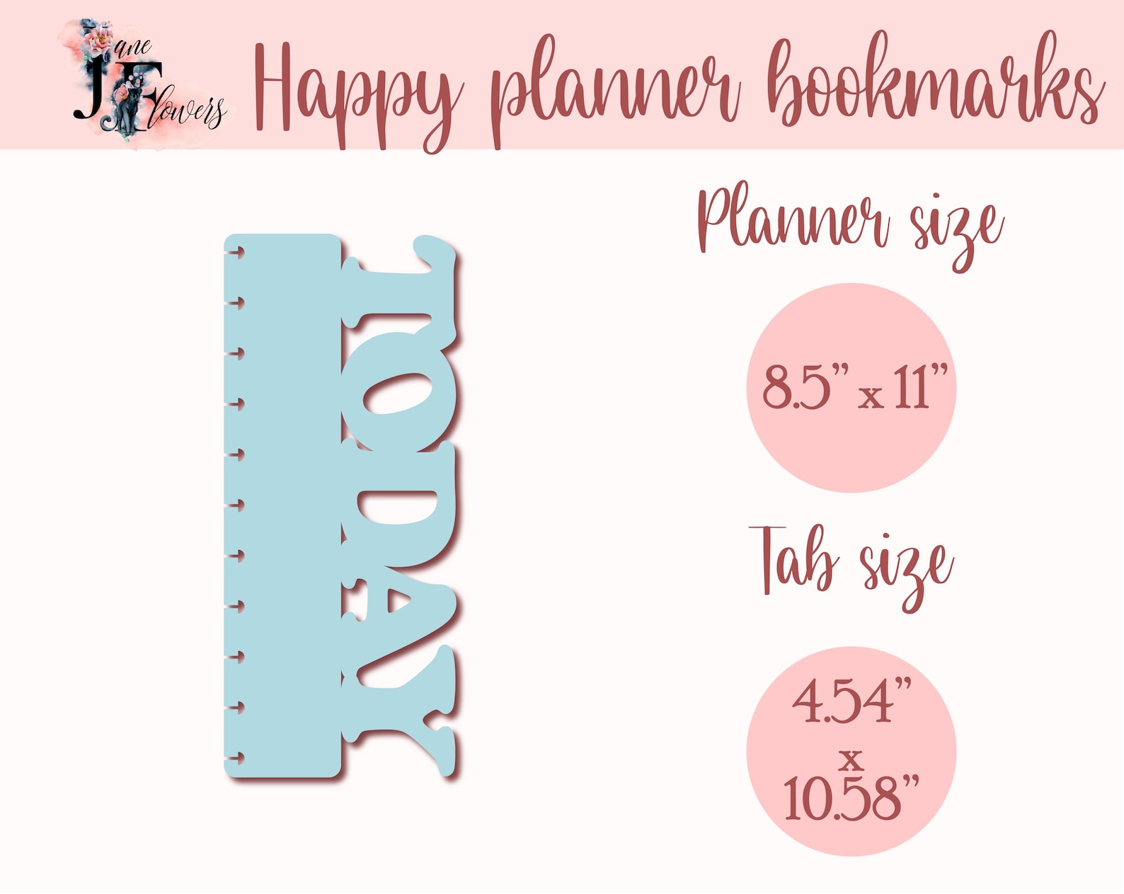 Big Happy Planner Bookmark SVG Template for Cricut Tabs Pattern Today ...