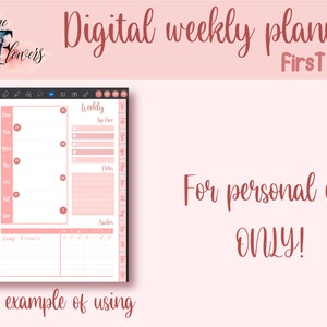 Undated Digital Planner , Cute Goodnotes Planner, Pink Life Planner ...