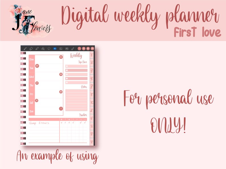 Undated Digital Planner Cute Goodnotes Planner Pink Life - Etsy