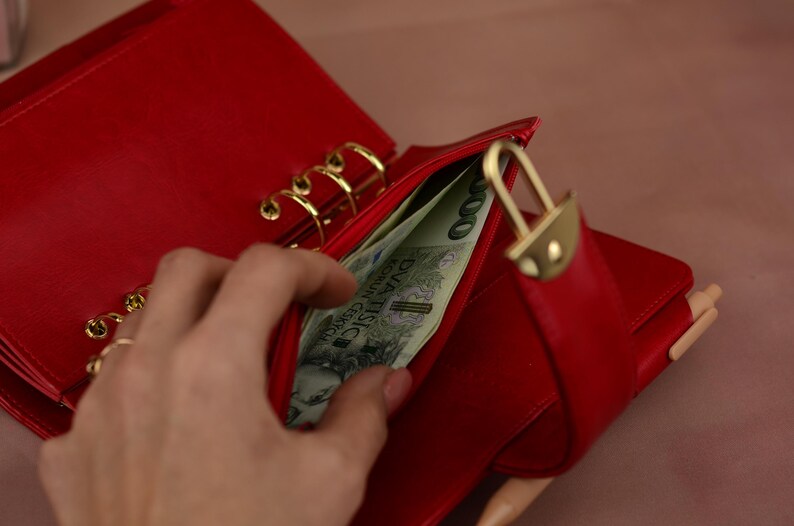 Personalized Red Budget Planner With Cash Envelopes, Budget Cash ...