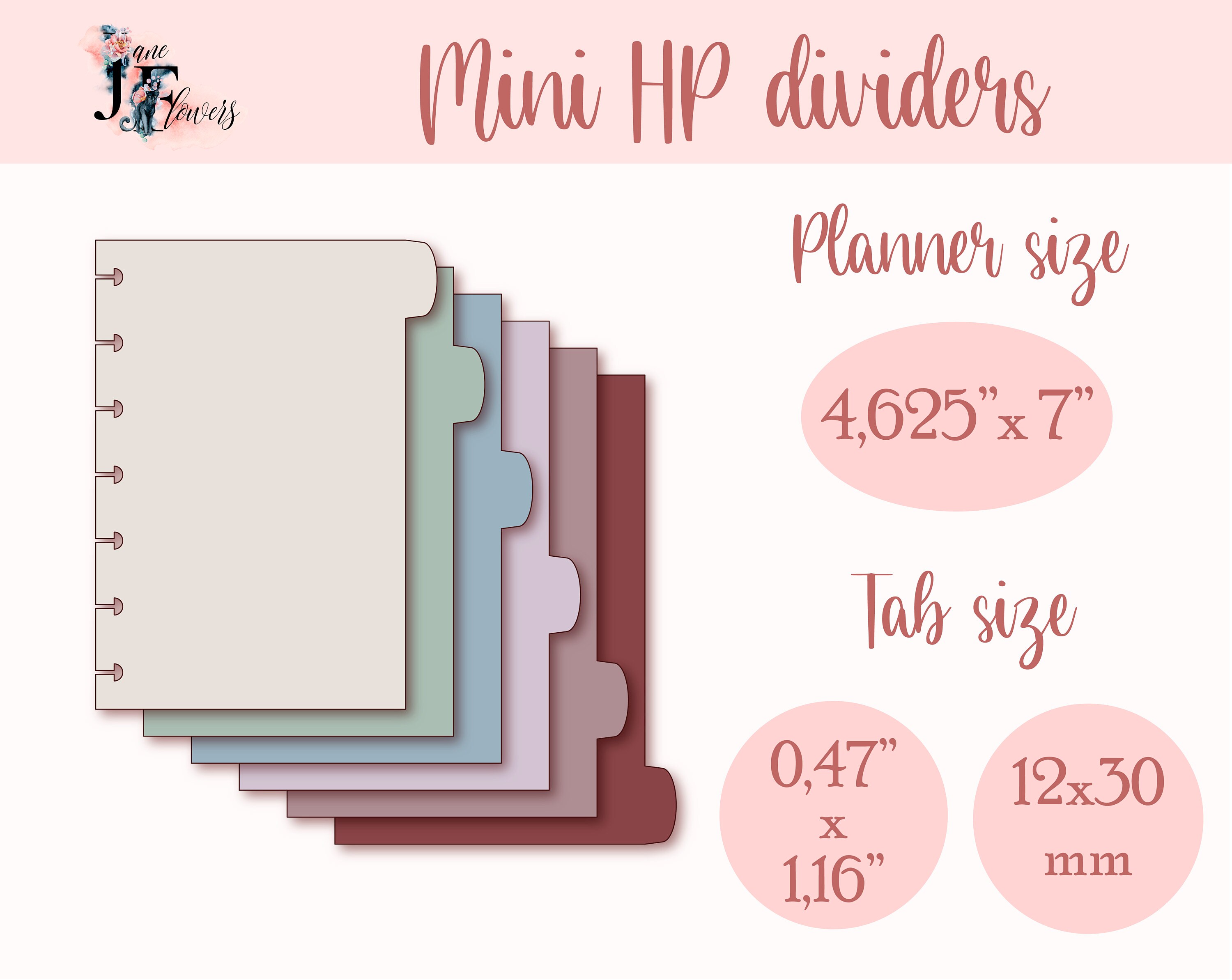 Mini Happy Planner Dividers Templates SVG, 6 Divider Pages for Happy ...