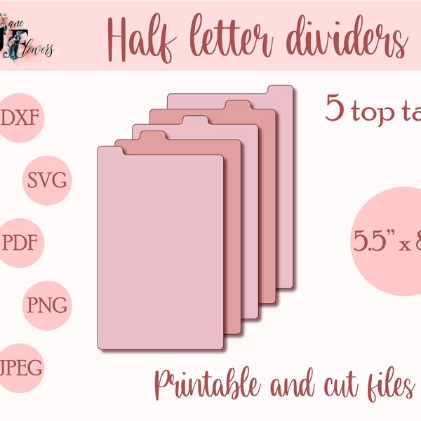 Clear Half Letter Planner Tabbed Dividers - Etsy