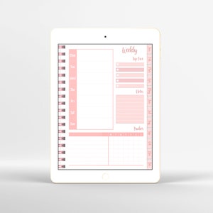 Undated Digital Planner , Cute Goodnotes Planner, Pink Life Planner ...