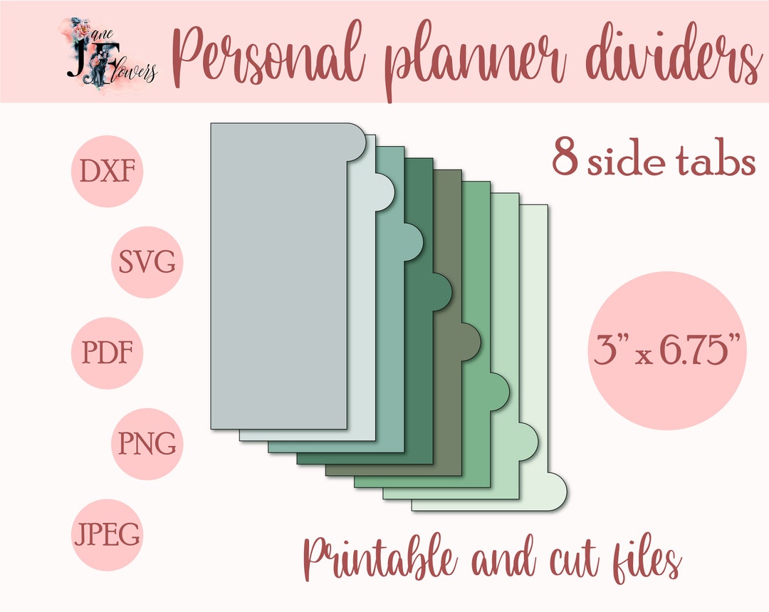 Personal Planner Tabs, Side Tab Divider Pages, Personal Tabbed Dividers ...