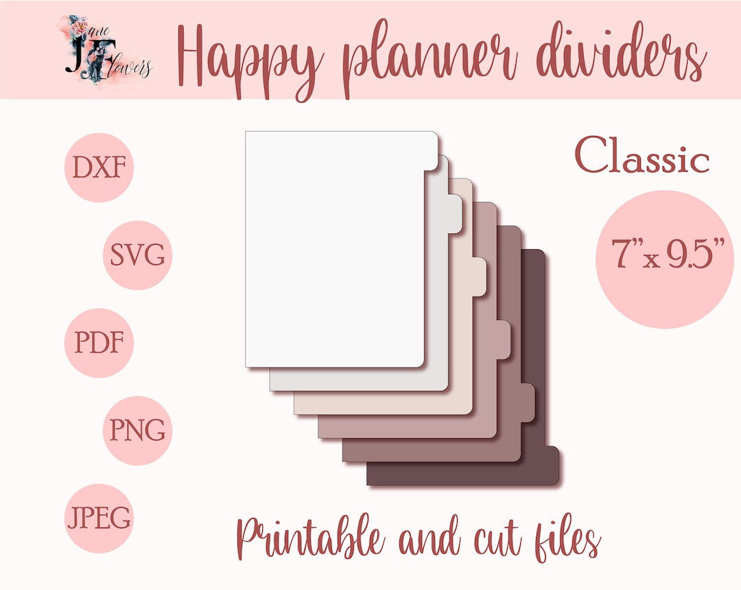 Monthly Dividers for Classic Happy Planner, 6 Side Tabs for Happy ...