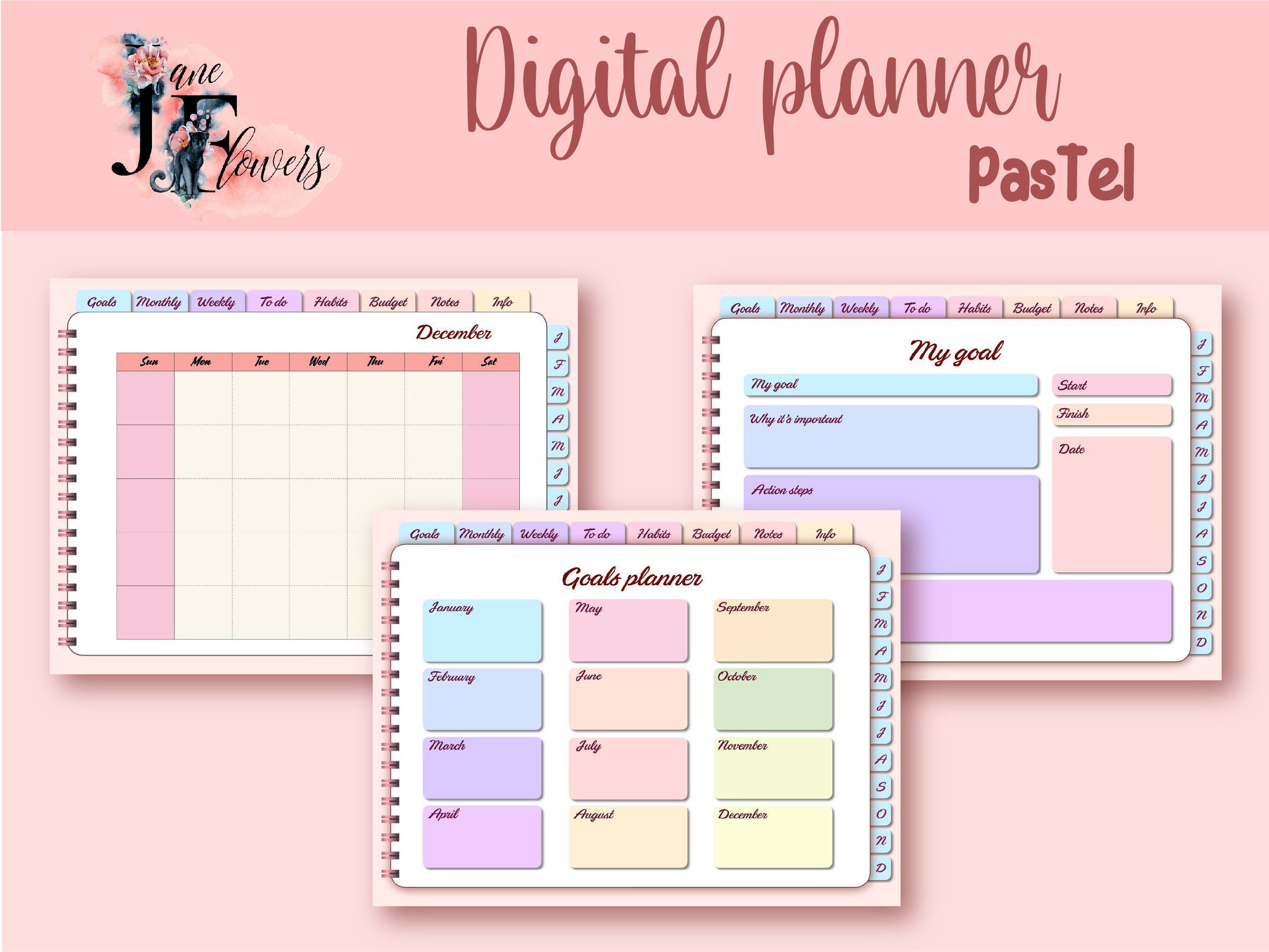 Undated Digital Planner for Goodnotes 2023 Goodnotes Planner - Etsy