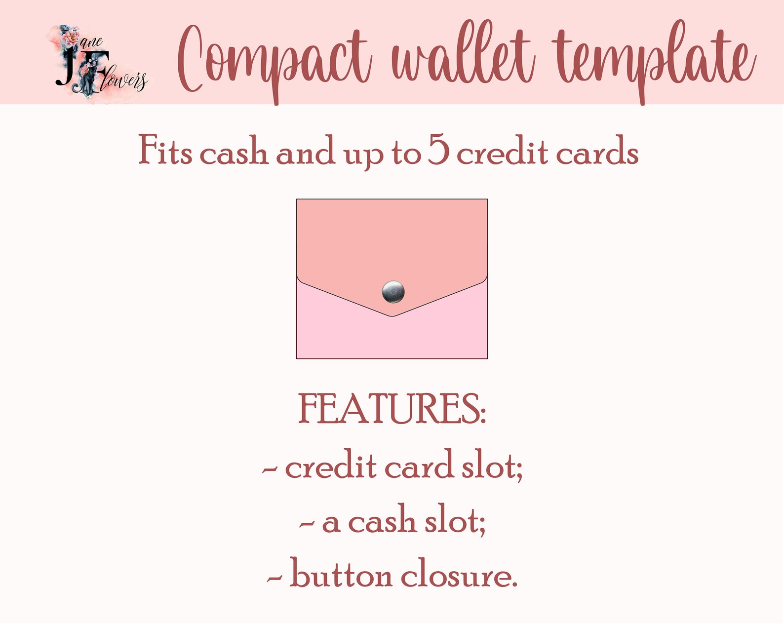 Compact Wallet SVG Template, Minimalist Business Card Holder Pattern ...