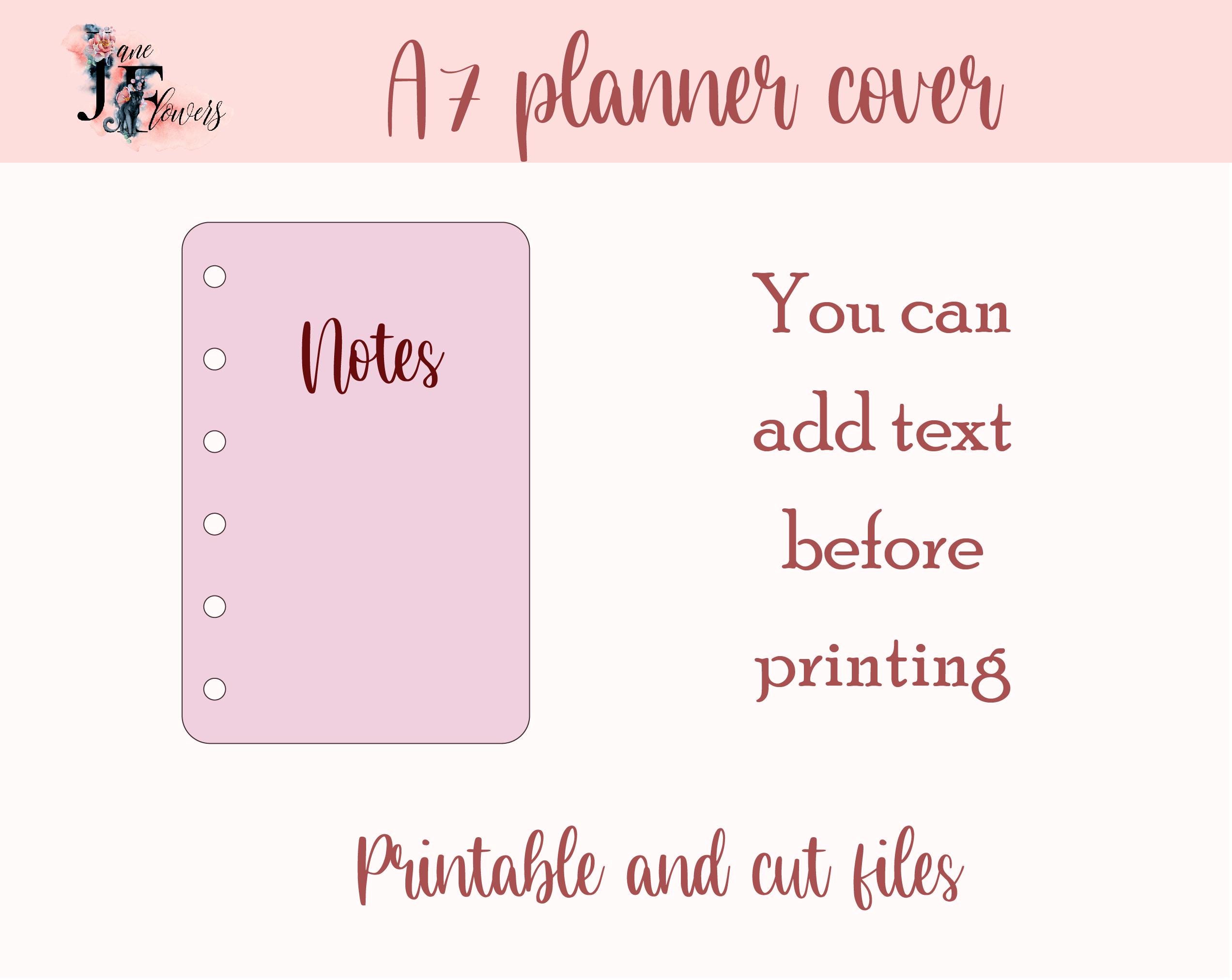 A7 Planner Cover Template: Pink Printable Inserts (SVG, PDF, DXF) - Etsy