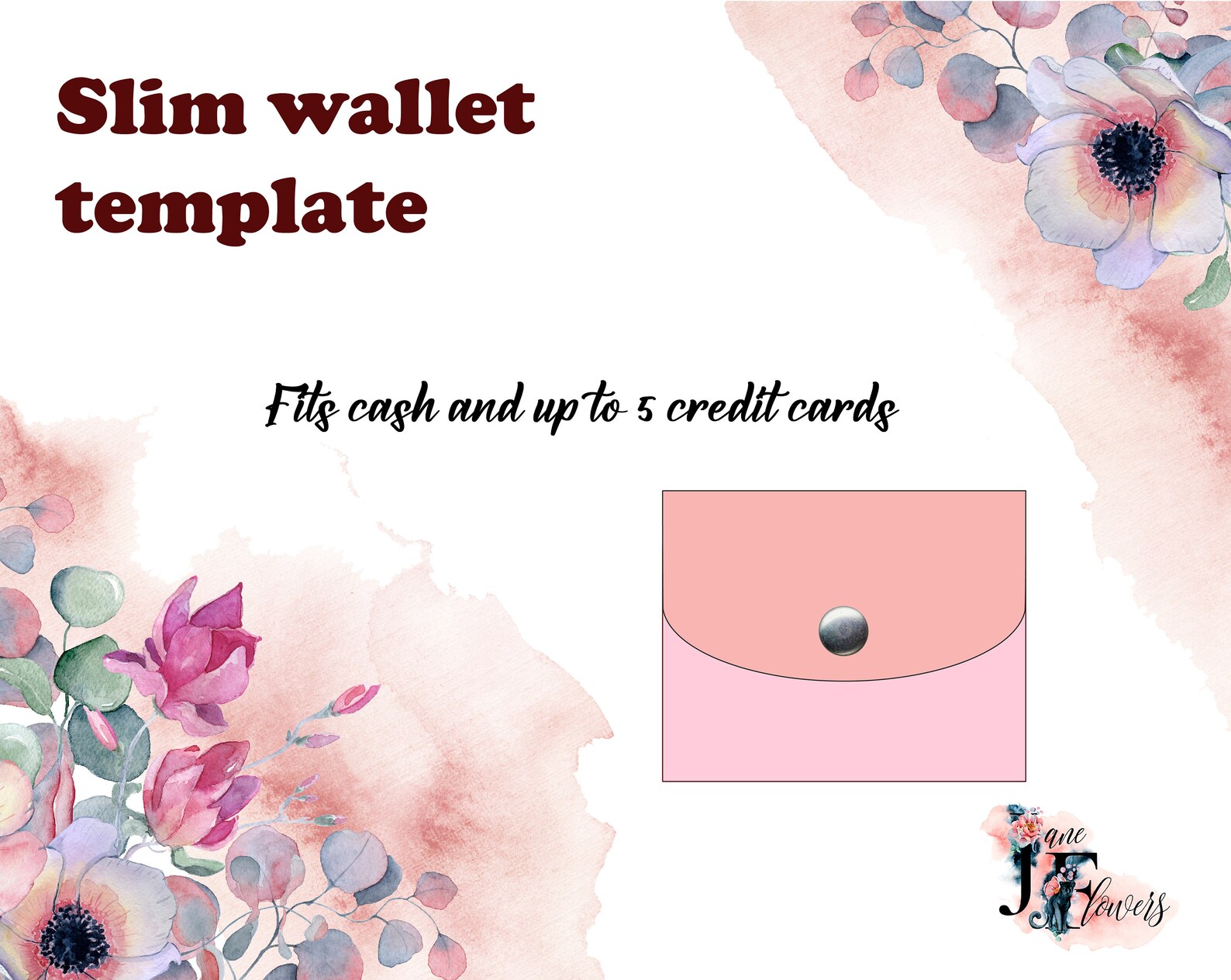 Cute Slim Wallet SVG Template Business Card Holder Pattern | Etsy UK