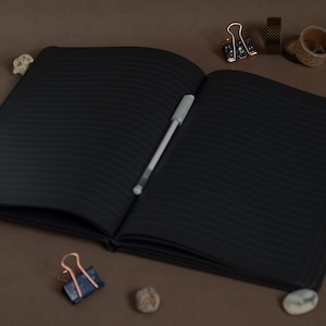 Black Paper Notebook With Lined Pages, Blackout Aesthetic Journal ...