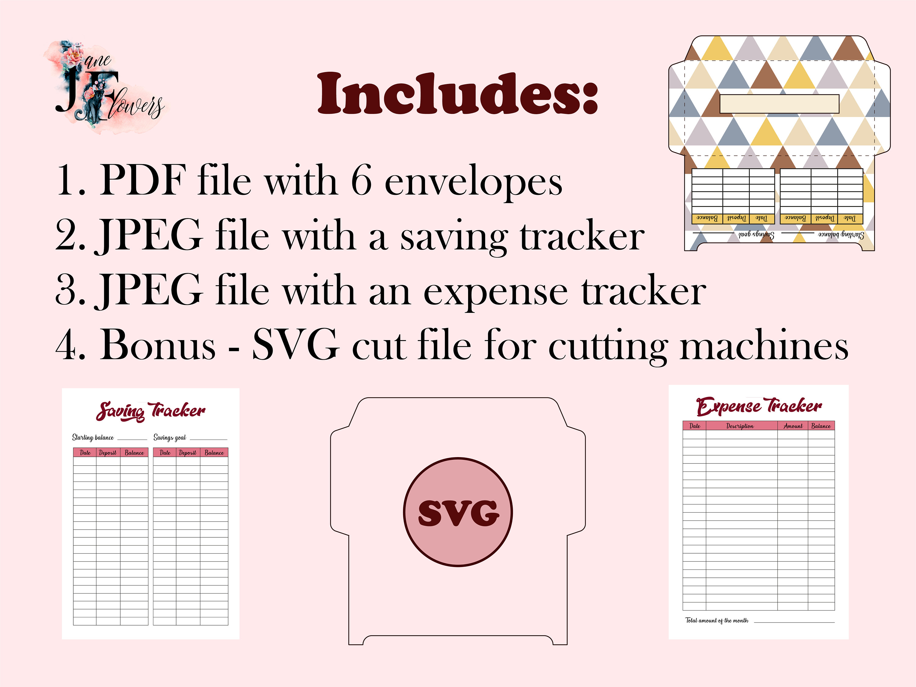 Printable Cash Envelopes With Budget Tracker Budget - Etsy