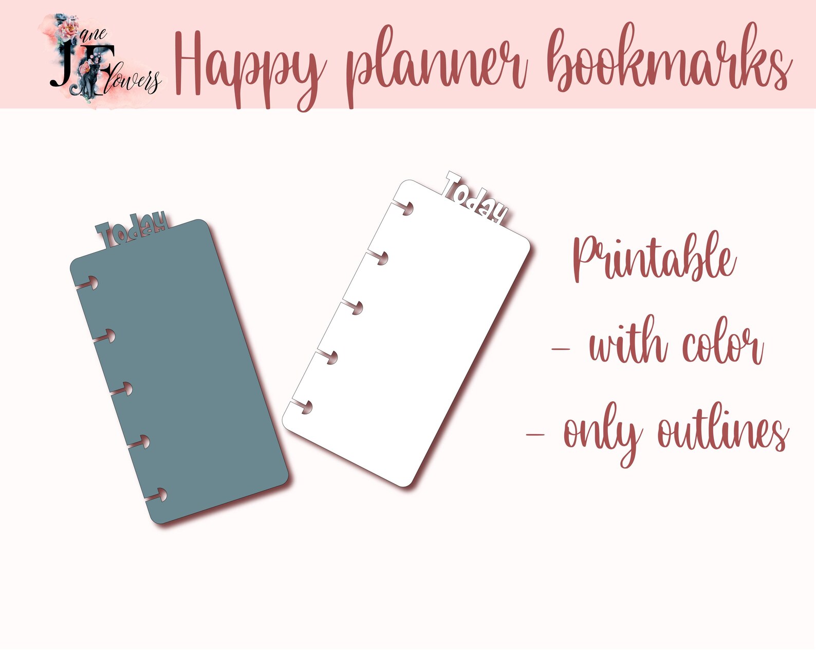 Mini Happy Planner Bookmark SVG Template: Disc Bound Classic Page ...