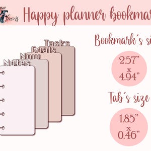 Happy Planner Bookmarks SVG Template: Disc Bound Page Markers (digital ...