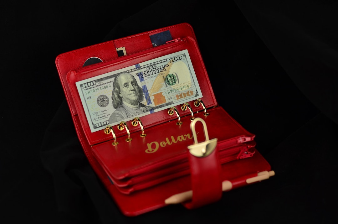 Personalized Red Budget Planner With Cash Envelopes, Budget Cash ...