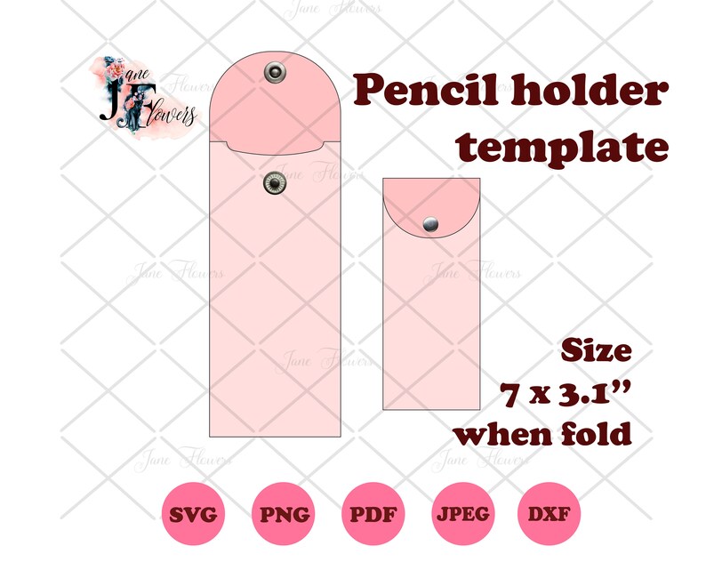 Pencil Pouch SVG Pencil Holder Template Cute Pencil Case - Etsy
