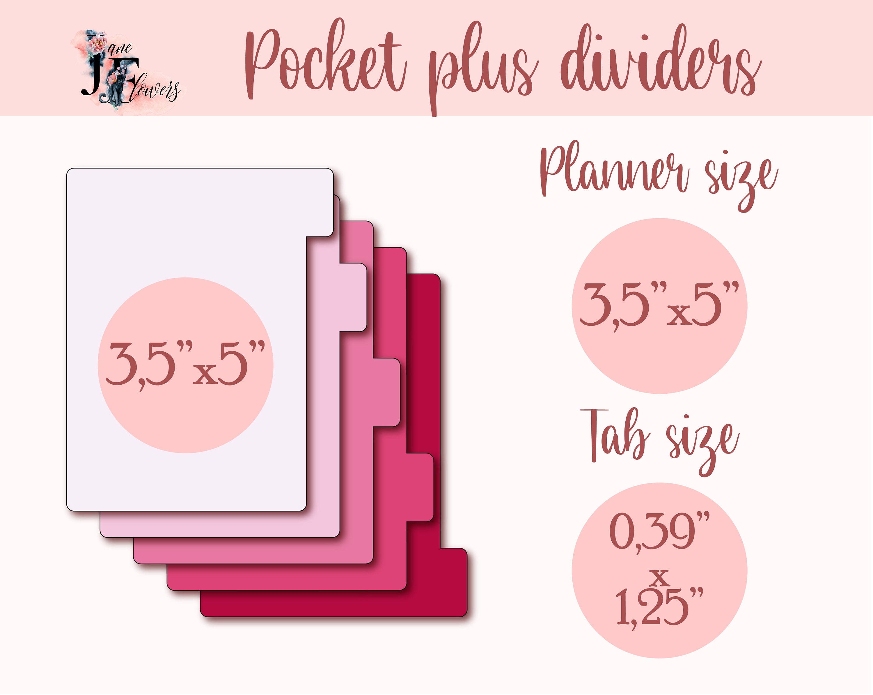 5 Side Tabs for Pocket Plus Dividers Templates SVG, Planner Tabs ...