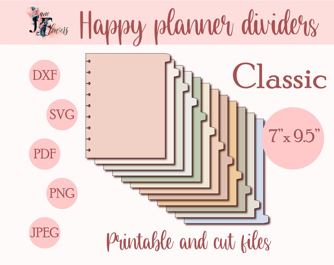 12 Monthly Dividers for Classic Happy Planner Inserts, Supplies for ...