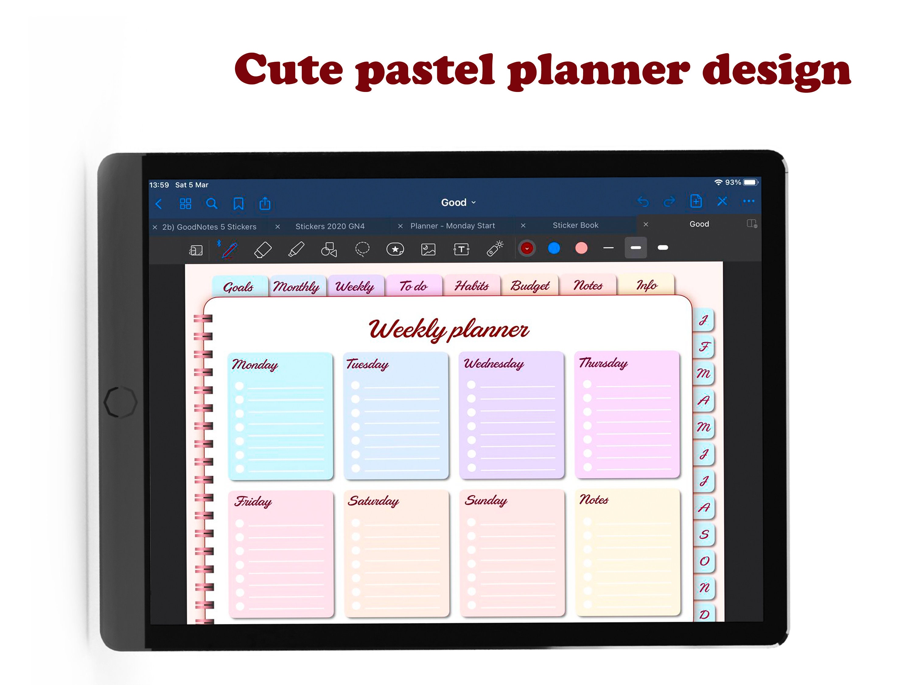 Undated Digital Planner for Goodnotes 2023 Goodnotes Planner - Etsy